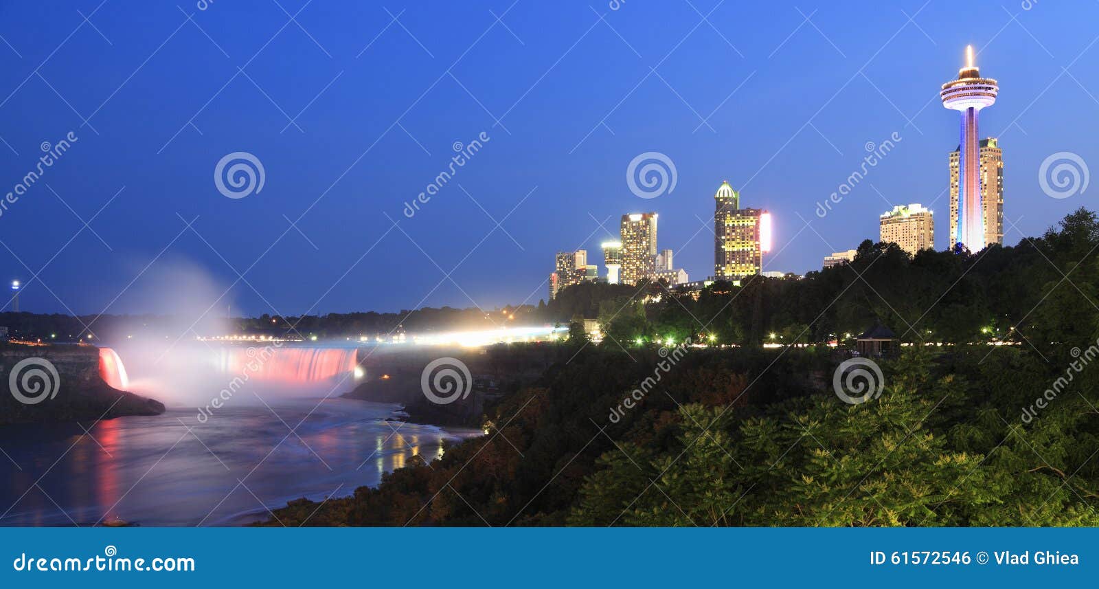 Horseshoe Falls at Night, Niagara Skyline Editorial Photo - Image of ...