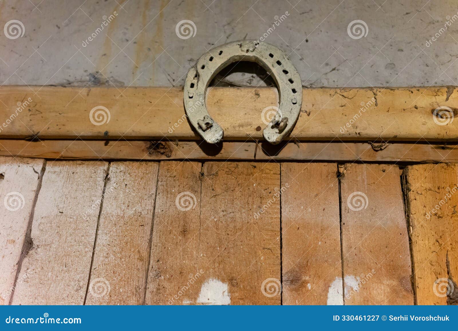A Horseshoe is Hung on the Door for Good Luck Stock Image - Image of ...