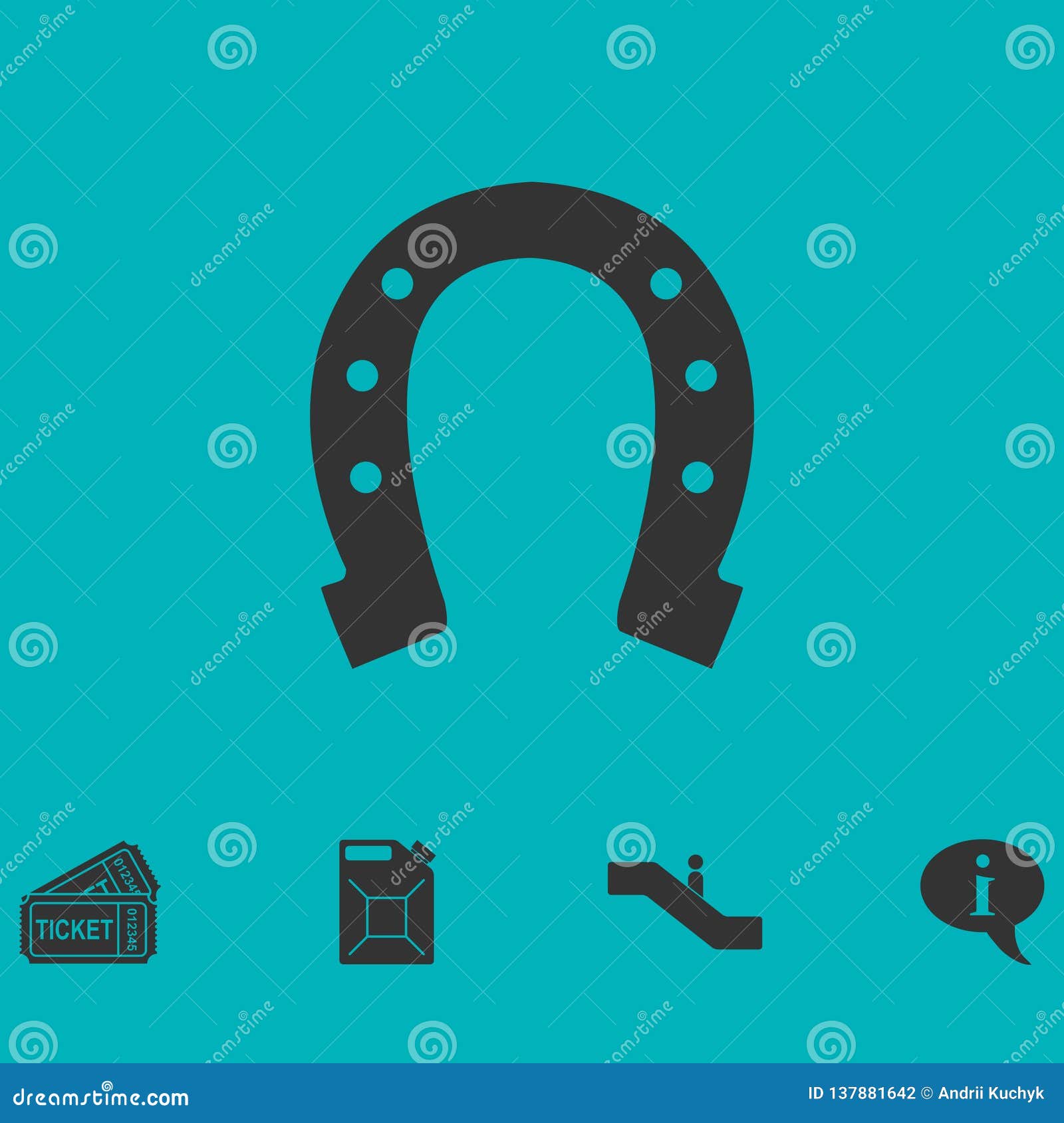 Horseshoe icon flat stock vector. Illustration of graphic - 137881642