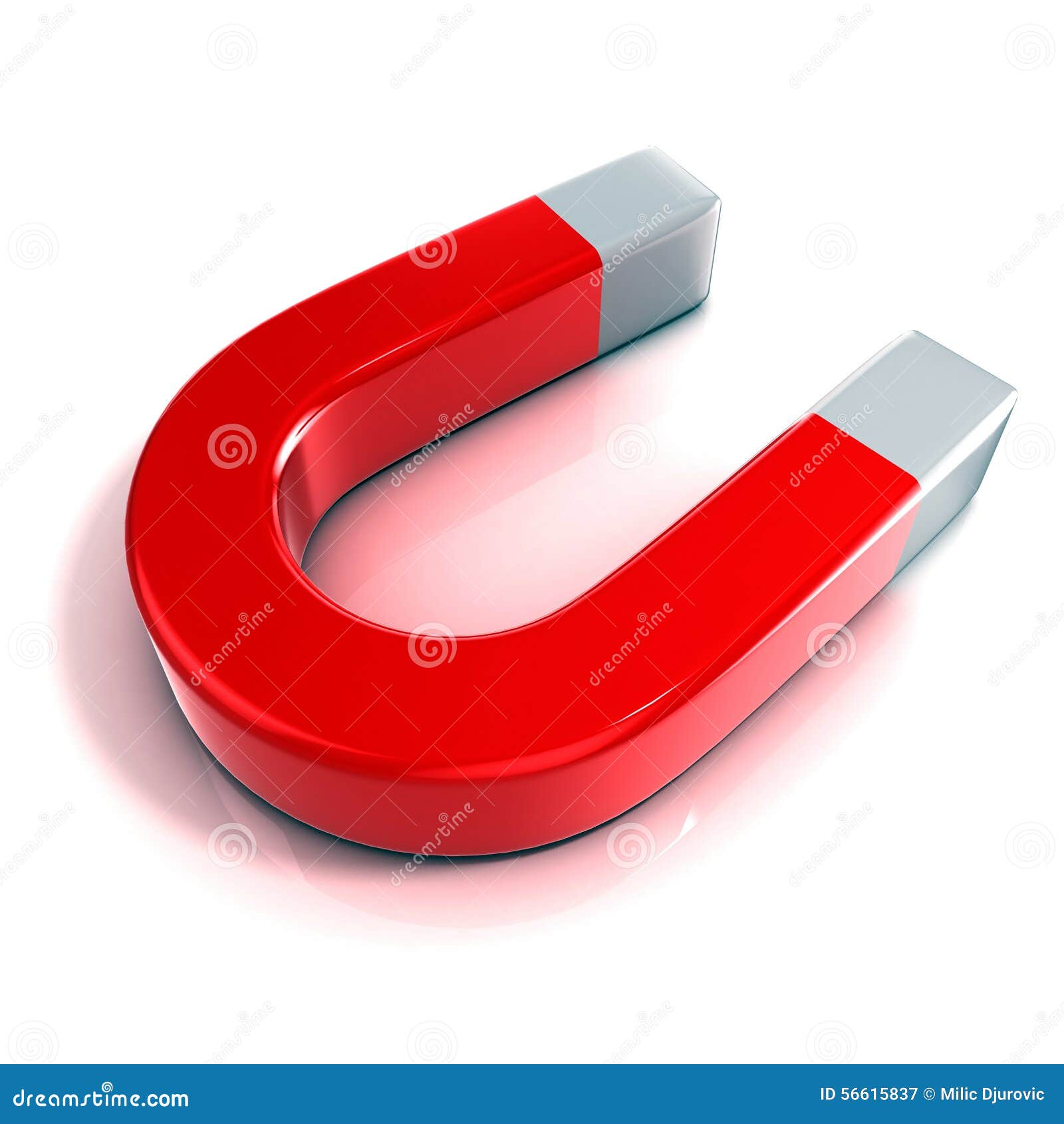Horseshoe Magnet. Back View Stock Illustration - Illustration of ...