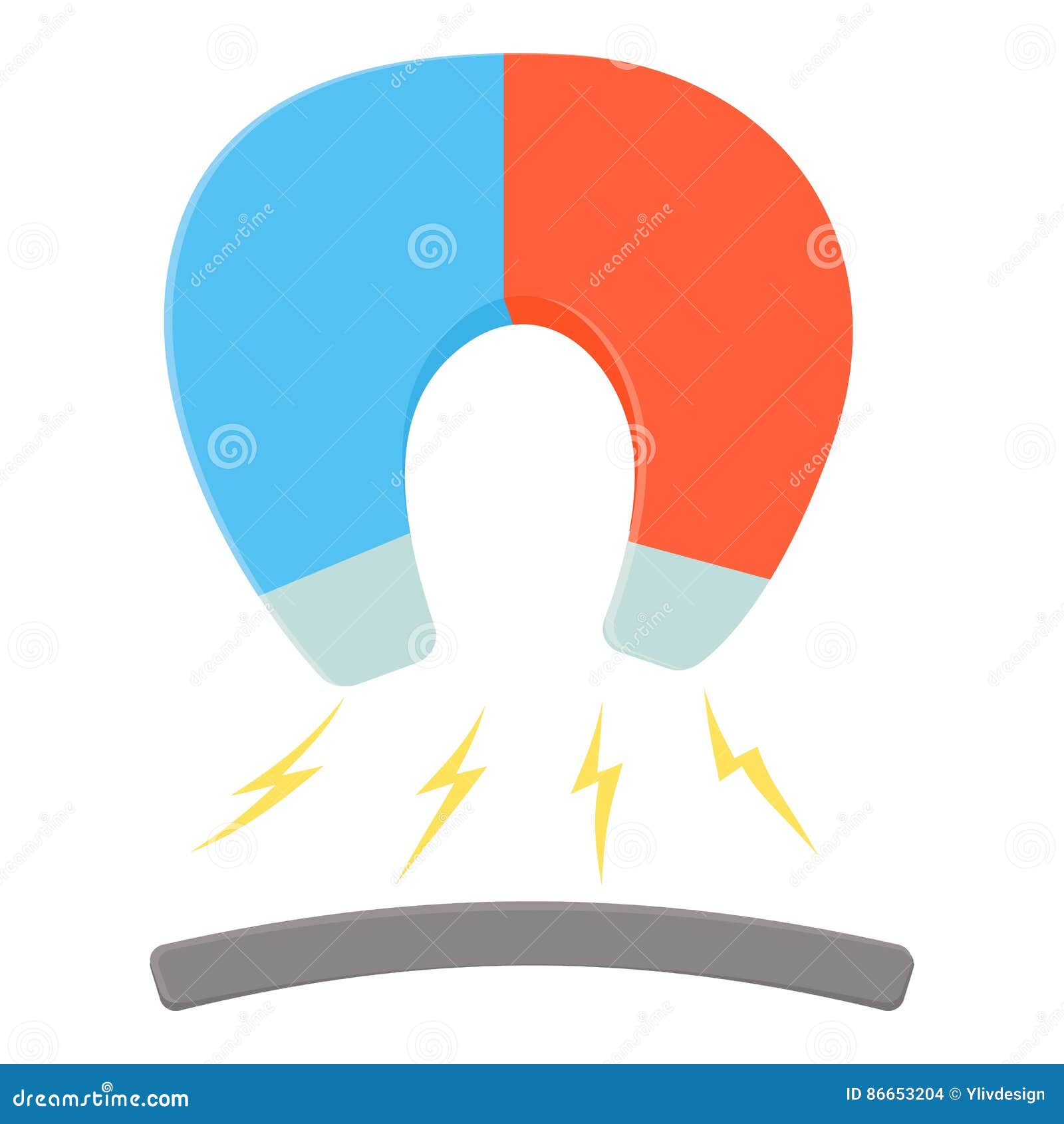 Horseshoe Magnet Icon, Cartoon Style Stock Vector - Illustration of ...