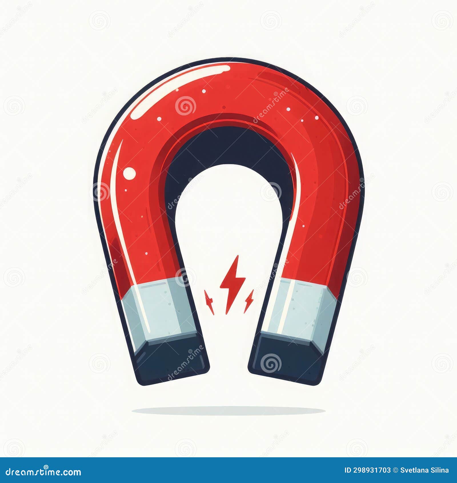 Horseshoe Shaped Magnet, Vector Illustration Stock Illustration ...