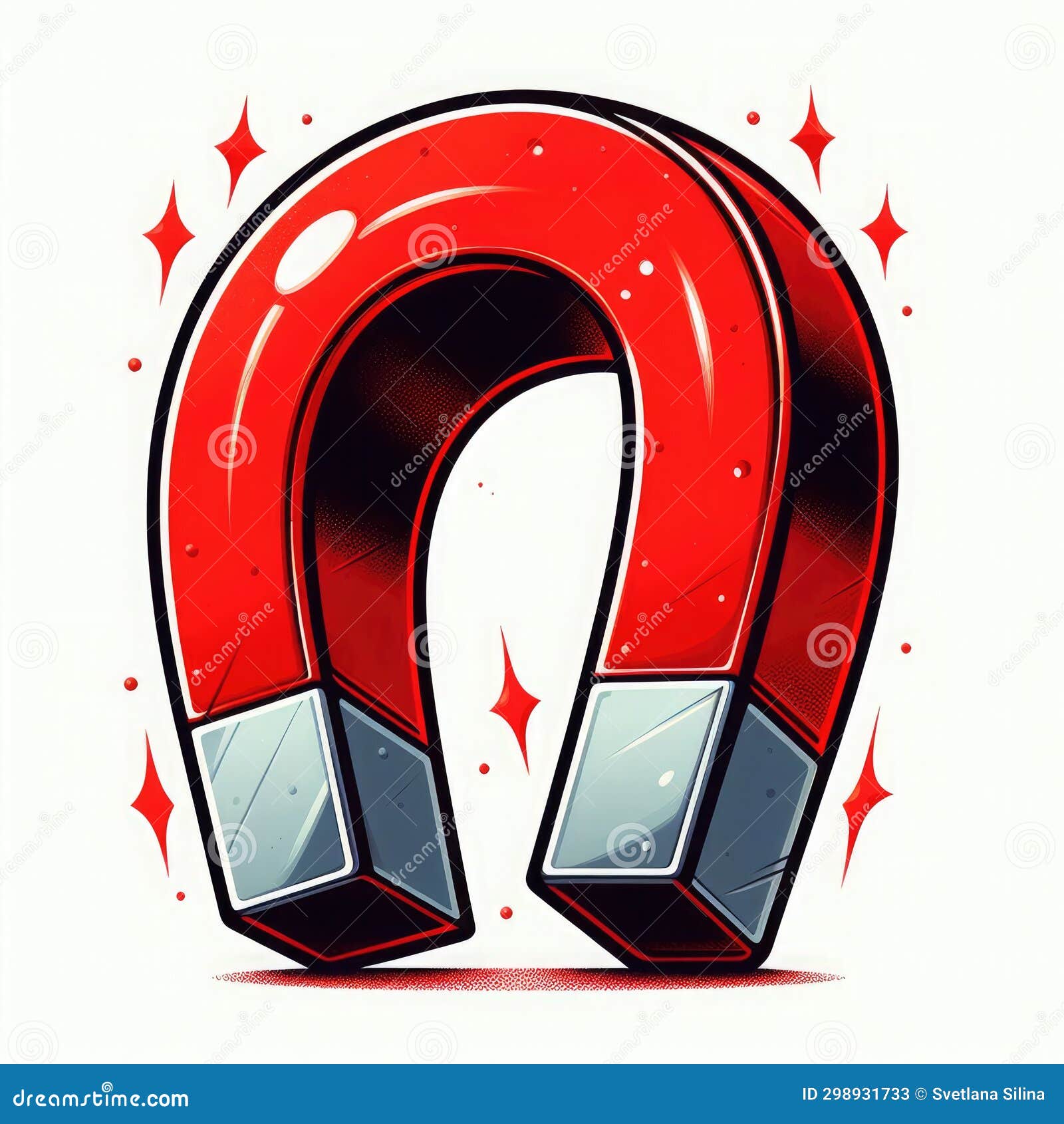 Horseshoe Shaped Magnet, Vector Illustration Stock Vector ...