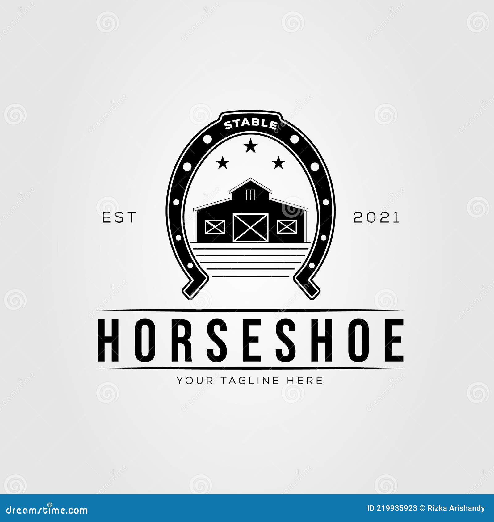 Horseshoe Stable House and Barn Logo Vector Illustration Design Stock ...