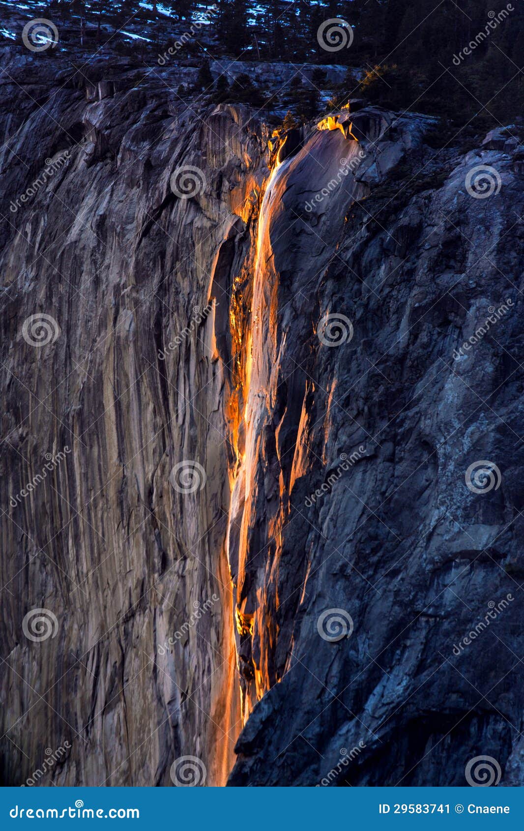 Horsetail Fire Falls stock image. Image of lavalike, natural - 29583741