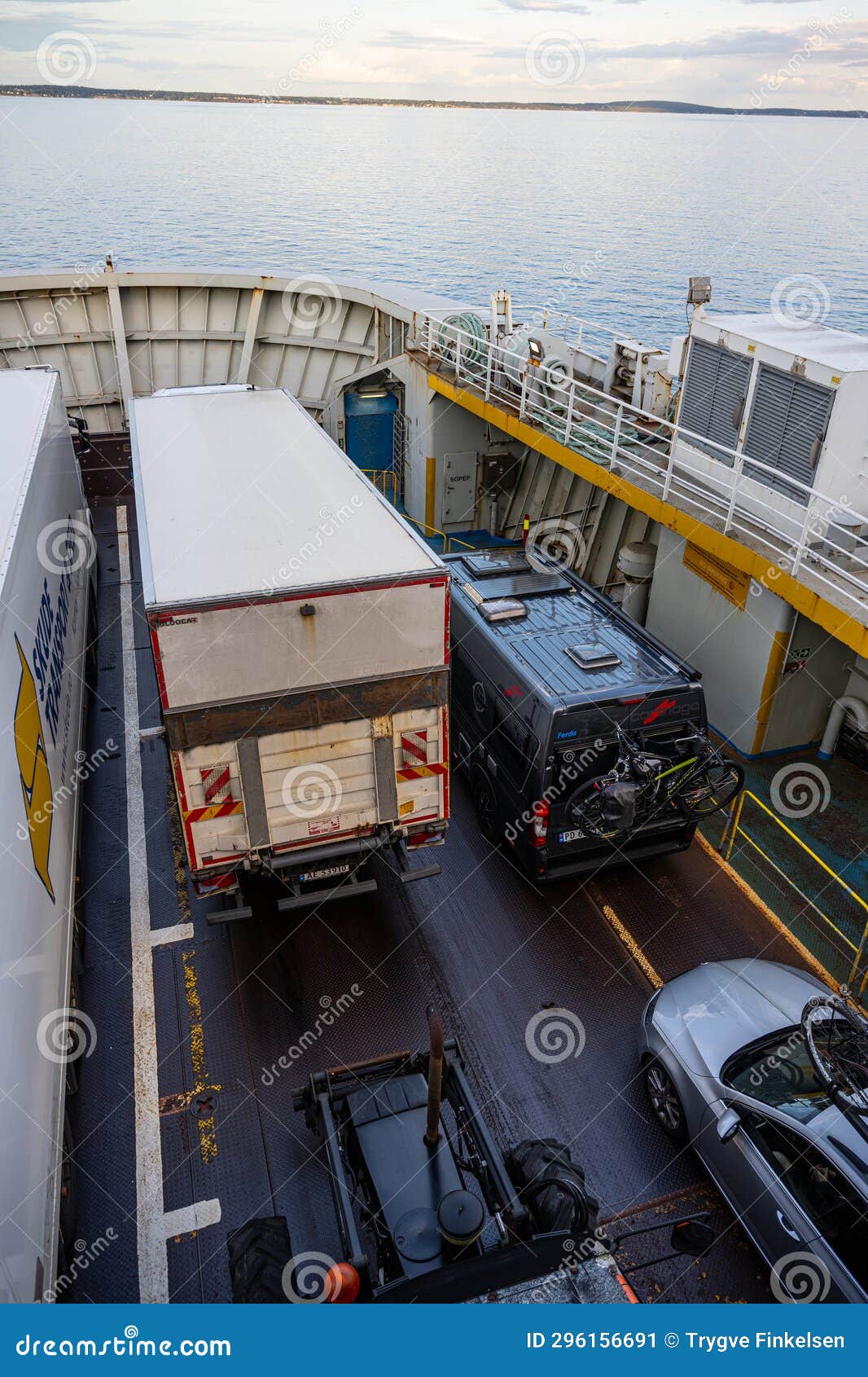 Freight Lorries on the Deck of a Car Ferry.. Editorial Photo - Image of ...