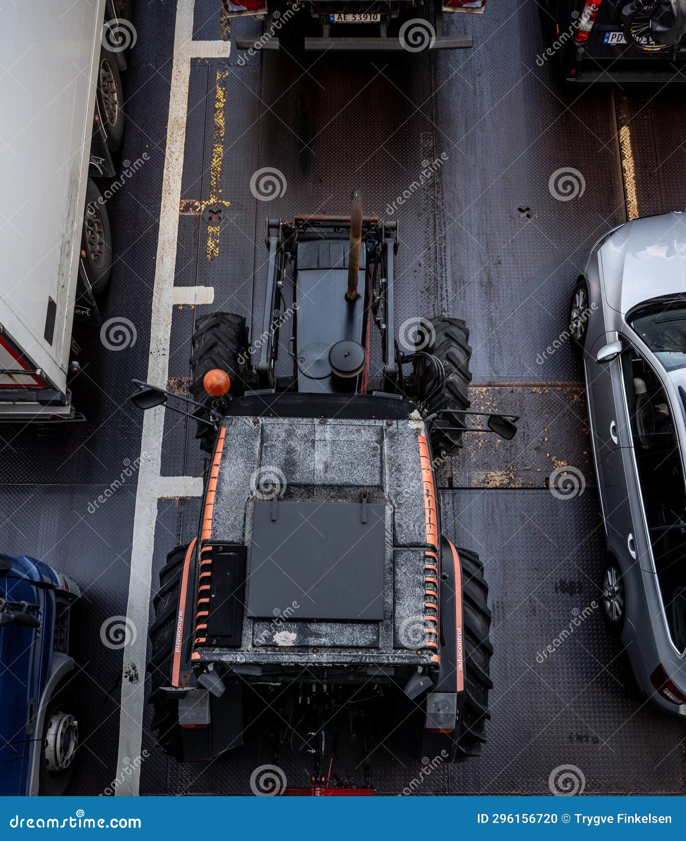 Top Down View of a Tractor on the Deck of a Ferry.. Editorial Image ...