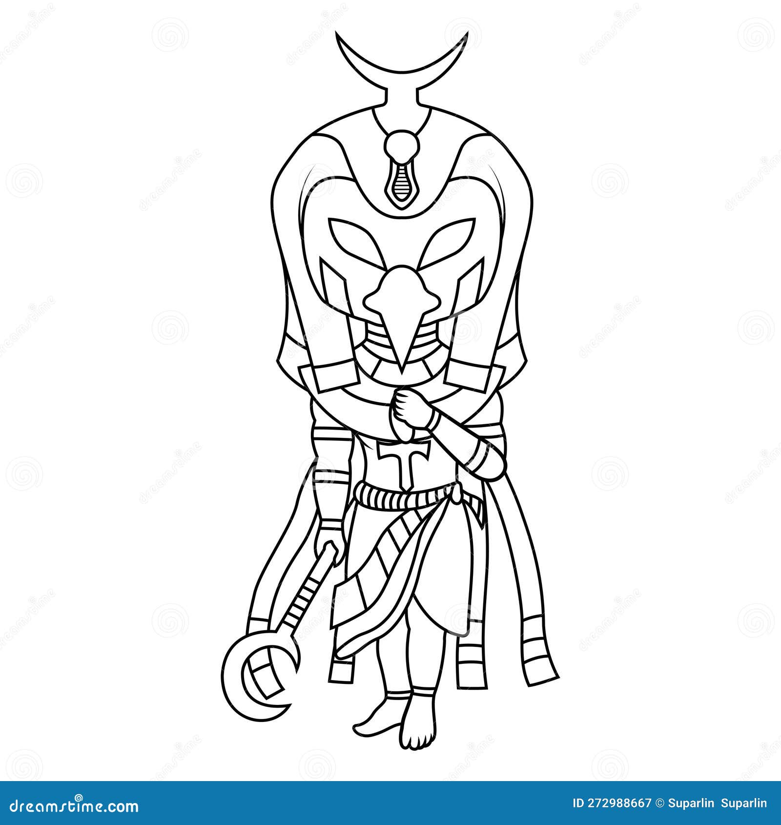 Horus Chibi Mascot Line Art Stock Vector - Illustration of book ...