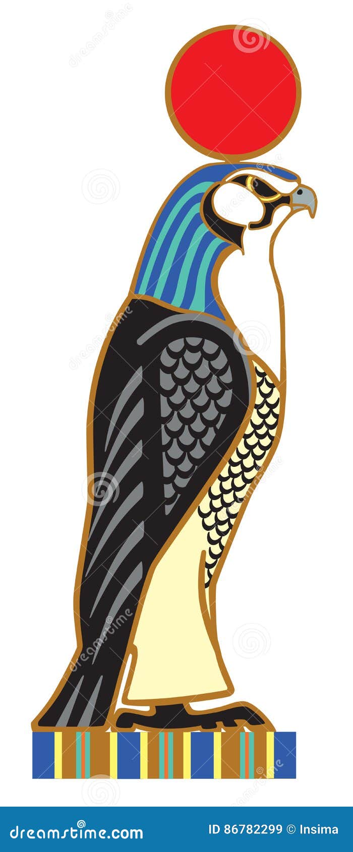 Horus egipcio del halcón ilustración del vector. Ilustración de egipcio ...