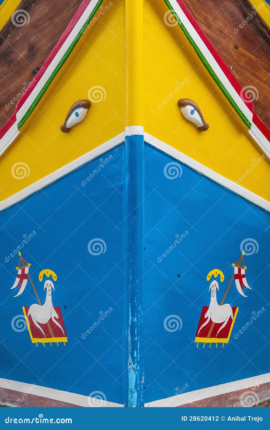Horus or Osiris Eye in Luzzu at Marsaxlokk, Malta Stock Photo - Image ...