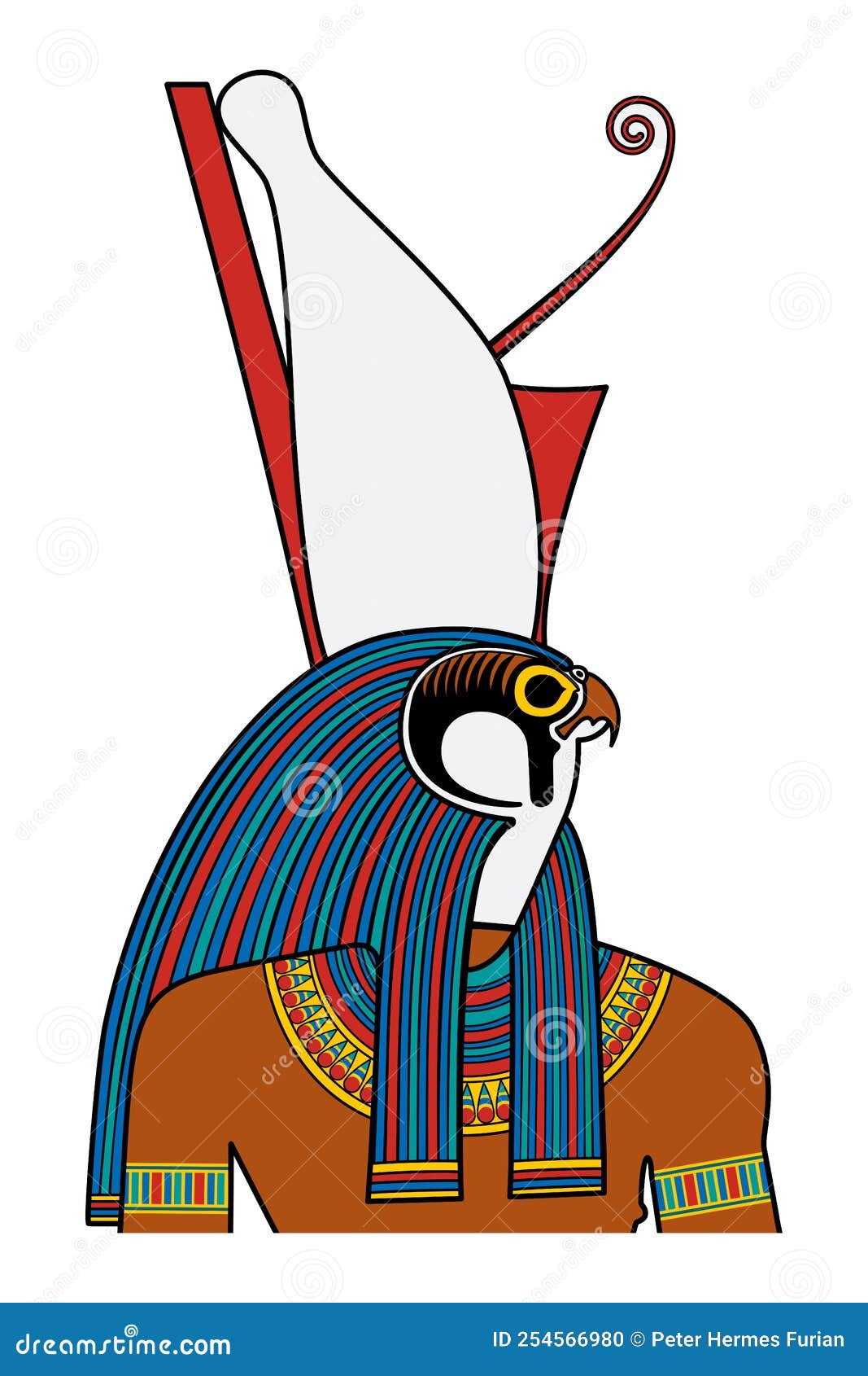 Horus Portrait, God Of Kingship And The Sky In Ancient Egypt Vector ...