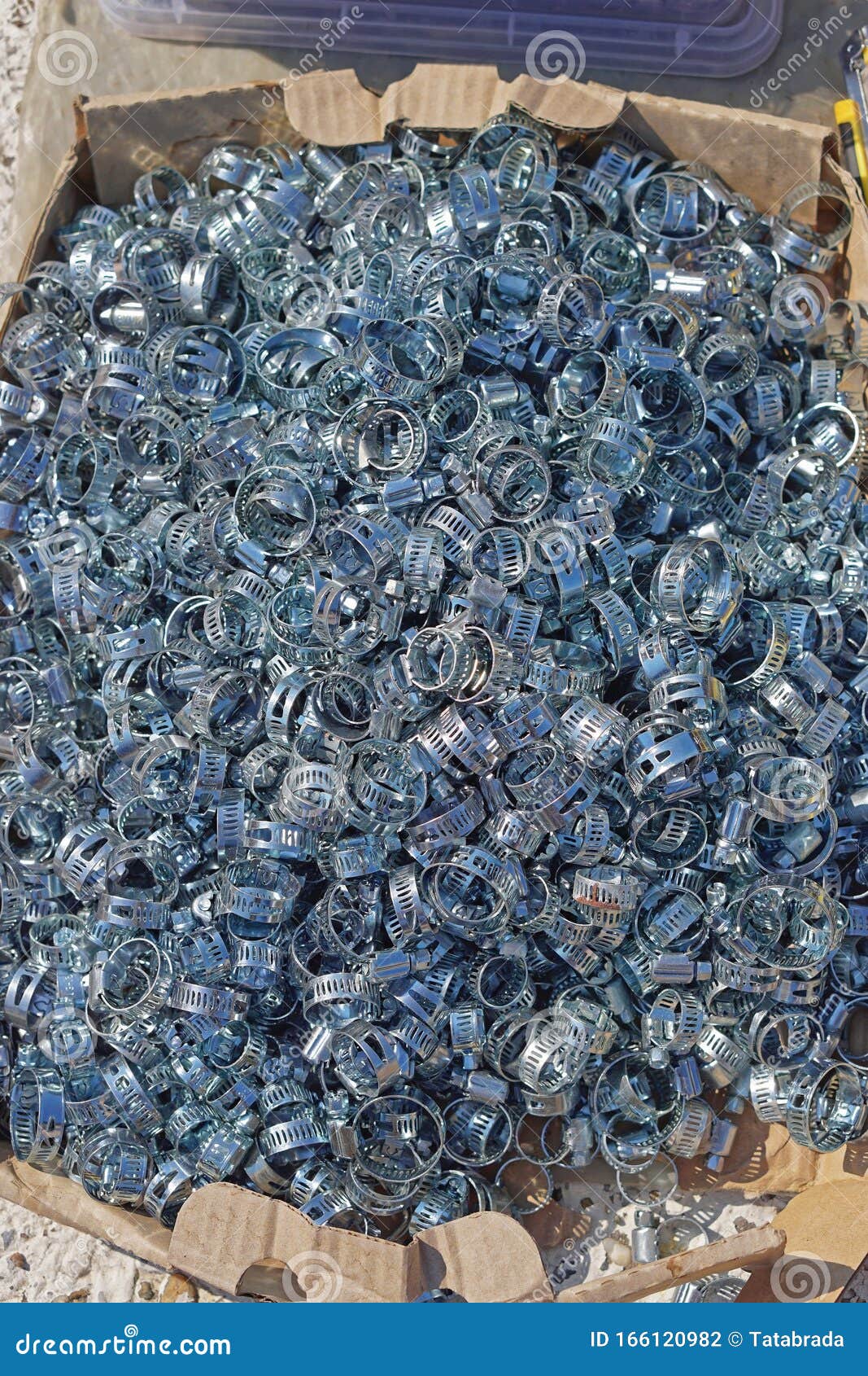 Hose clamps box stock photo. Image of fastener, utility - 166120982