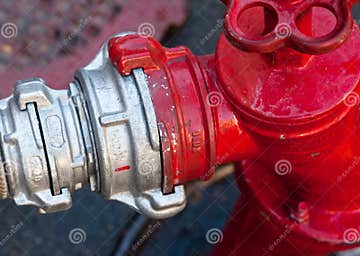 Hose Coupling on the Fire Hydrant Stock Image - Image of hydrant ...