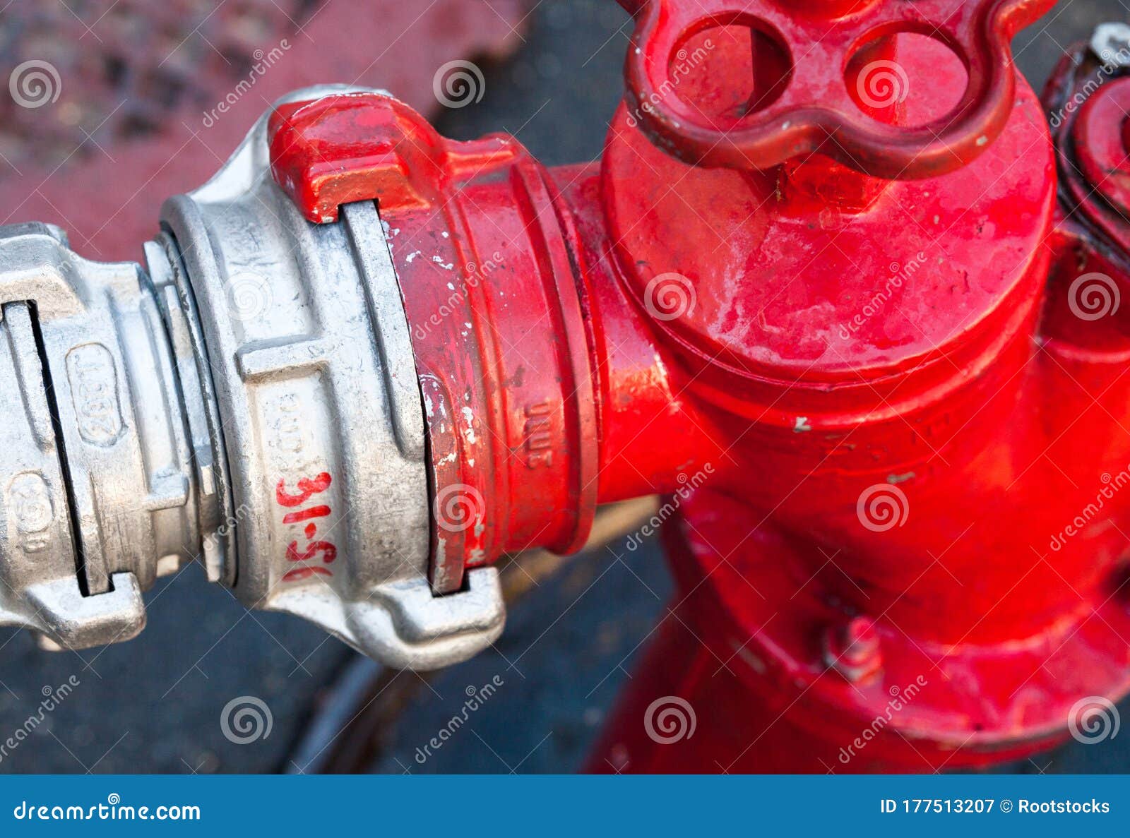 Hose Coupling On The Fire Hydrant In Pumper Stock Photo | CartoonDealer ...