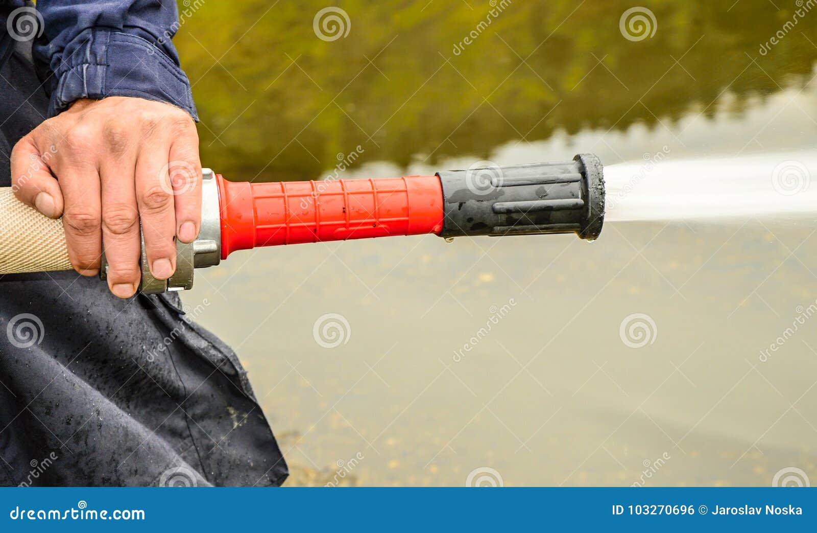 Fire hose stock photo. Image of fireman, irrigation - 103270696