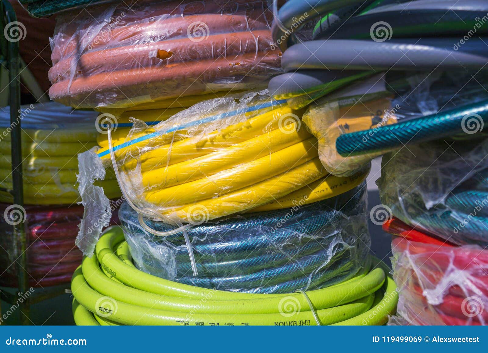 Hose for garden editorial stock image. Image of outside - 119499069