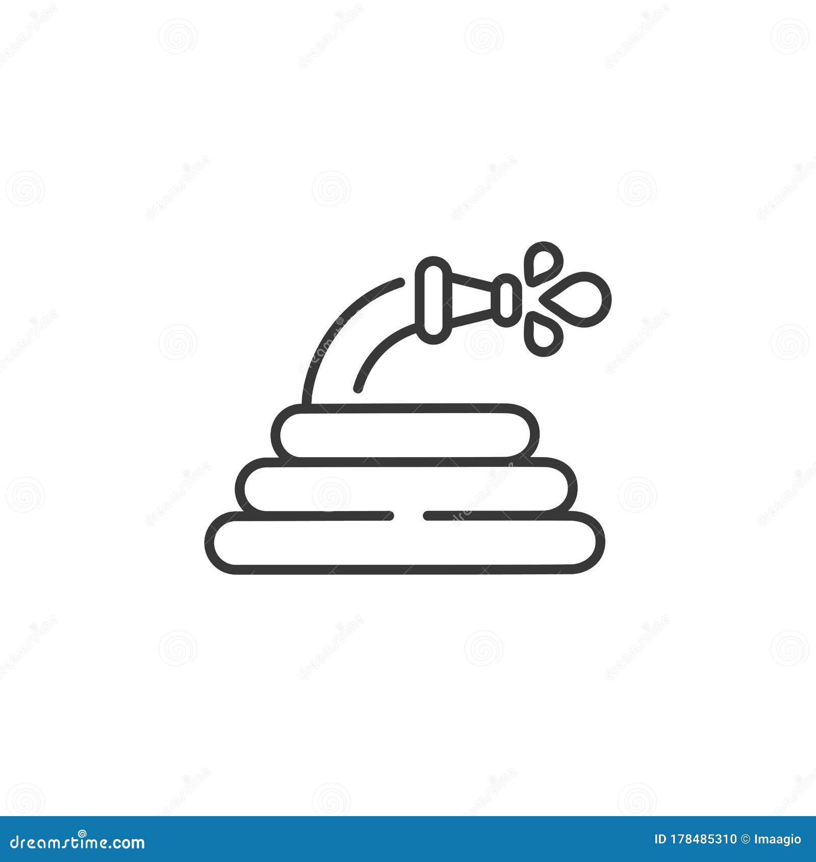 Hose. Outline Icon. Gardening Vector Illustration Stock Vector ...