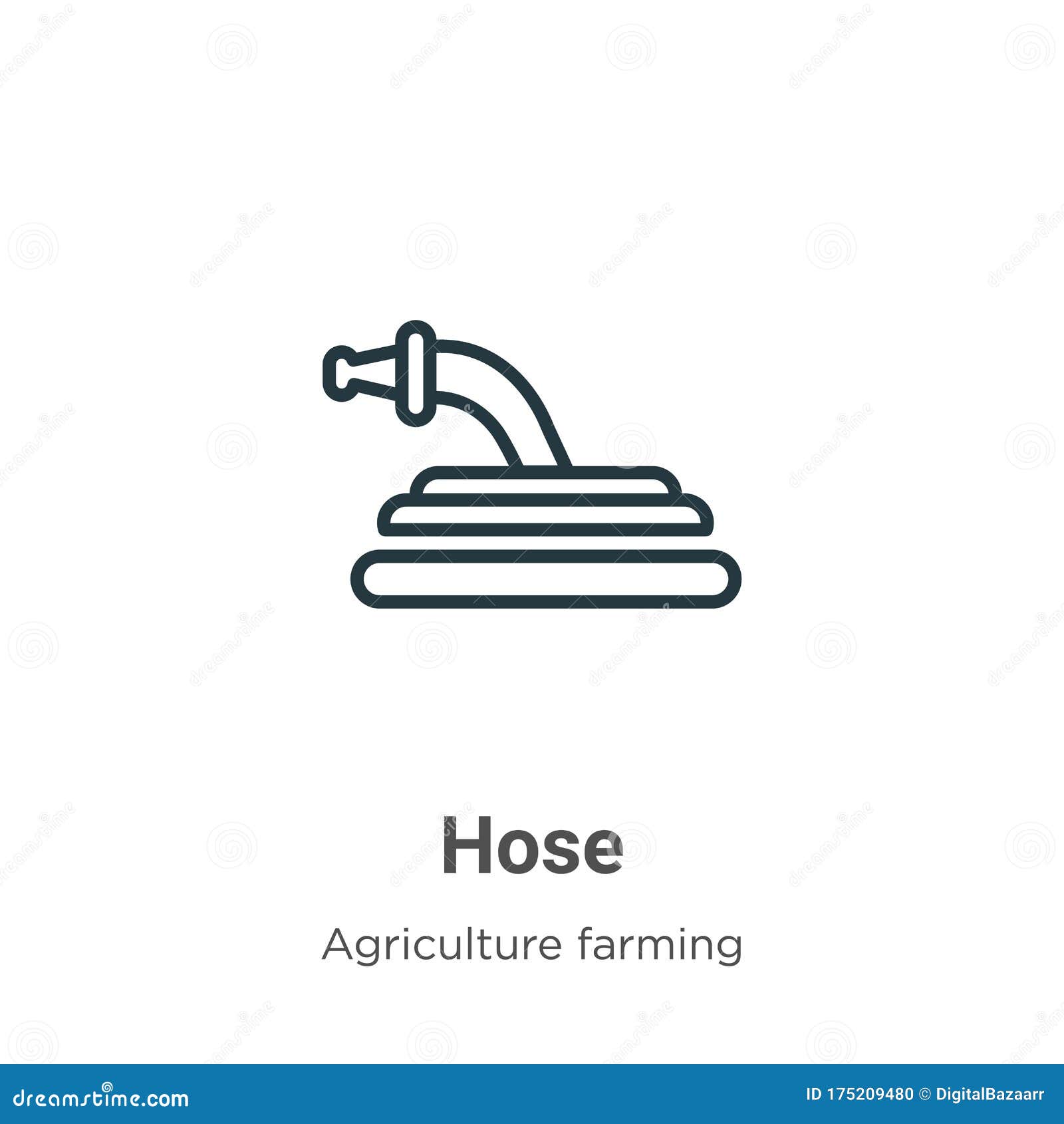 Hose Outline Vector Icon. Thin Line Black Hose Icon, Flat Vector Simple ...