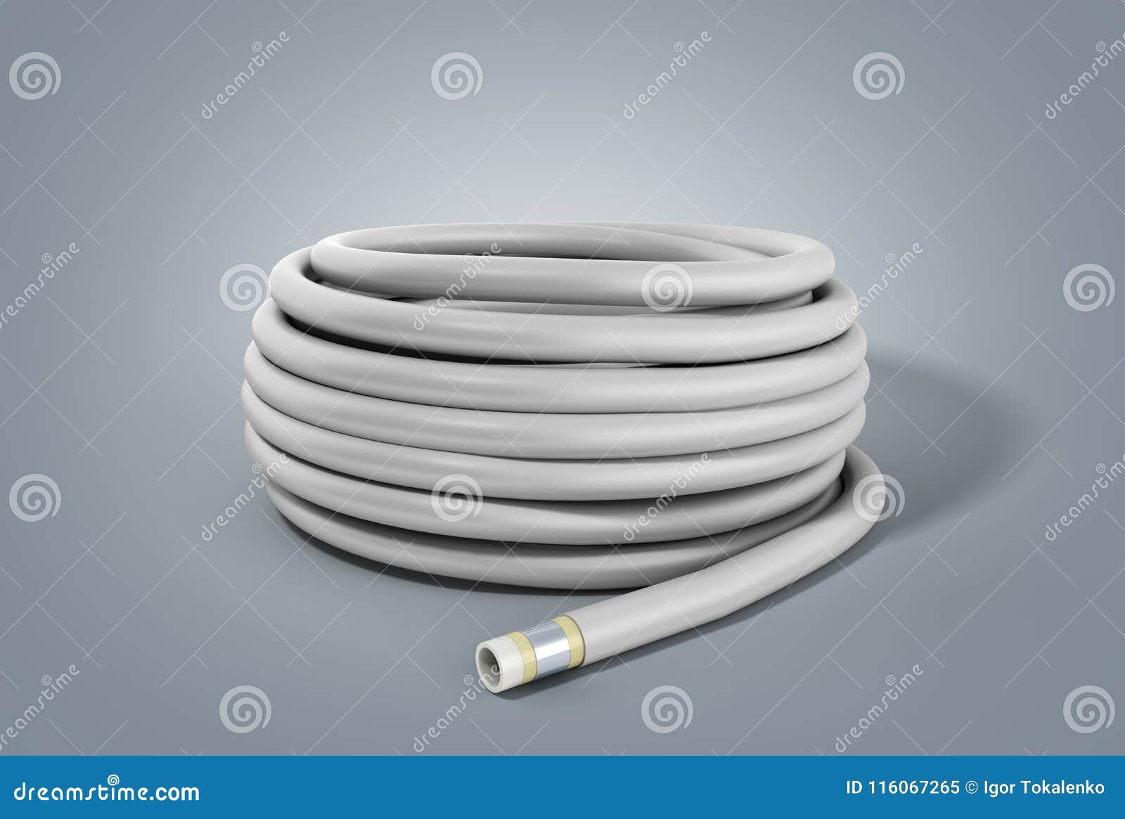 Hose of Plastic Water Pipes in Layers 3d Render on Grey Stock ...