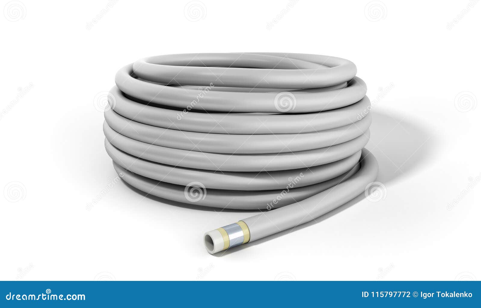 Hose of Plastic Water Pipes in Layers 3d Render on White Stock ...