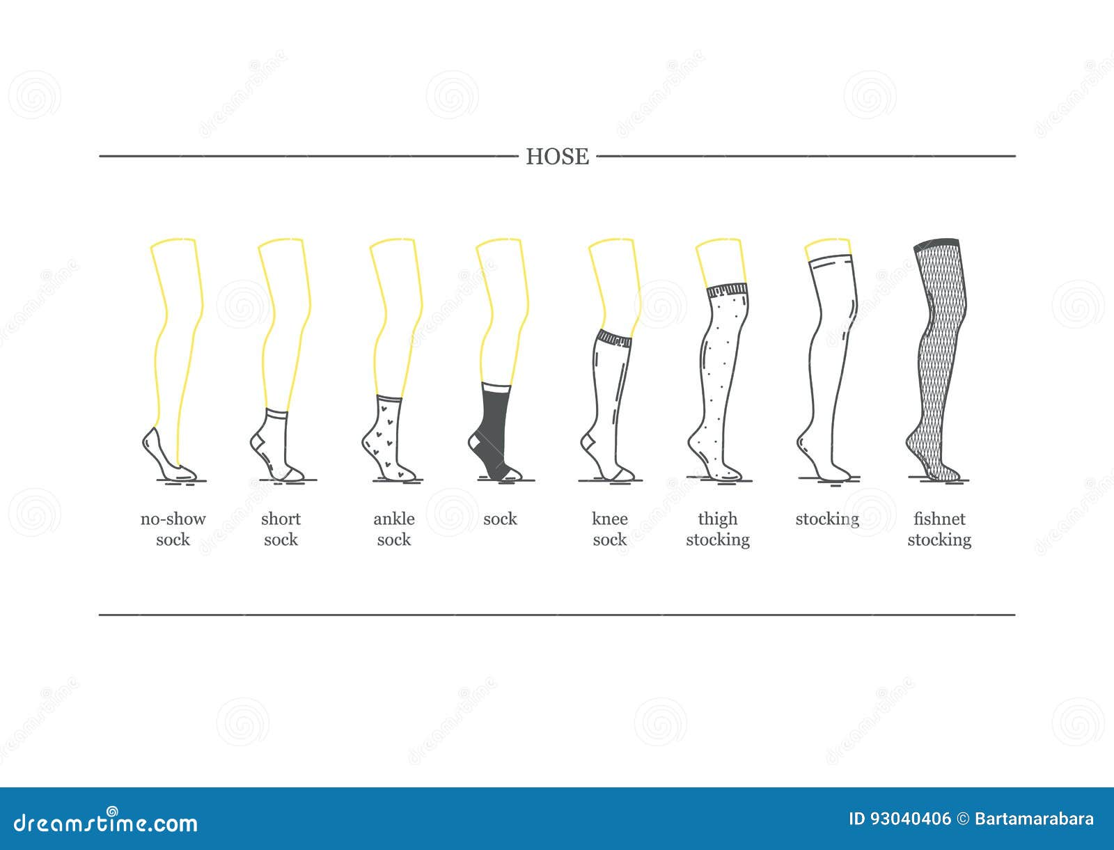 Hose stock vector. Illustration of vector, socks, collection - 93040406