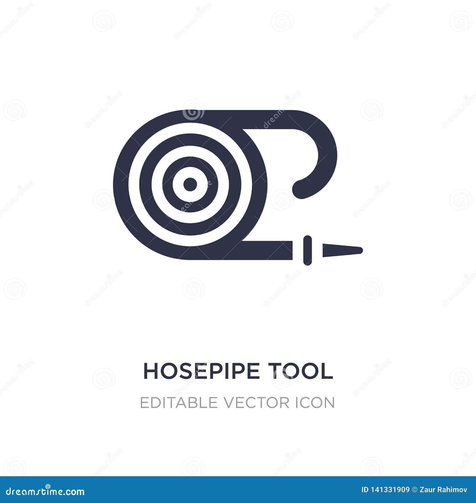 Hosepipe Tool To Extinguish Fire Or Gardening Icon On White Background ...