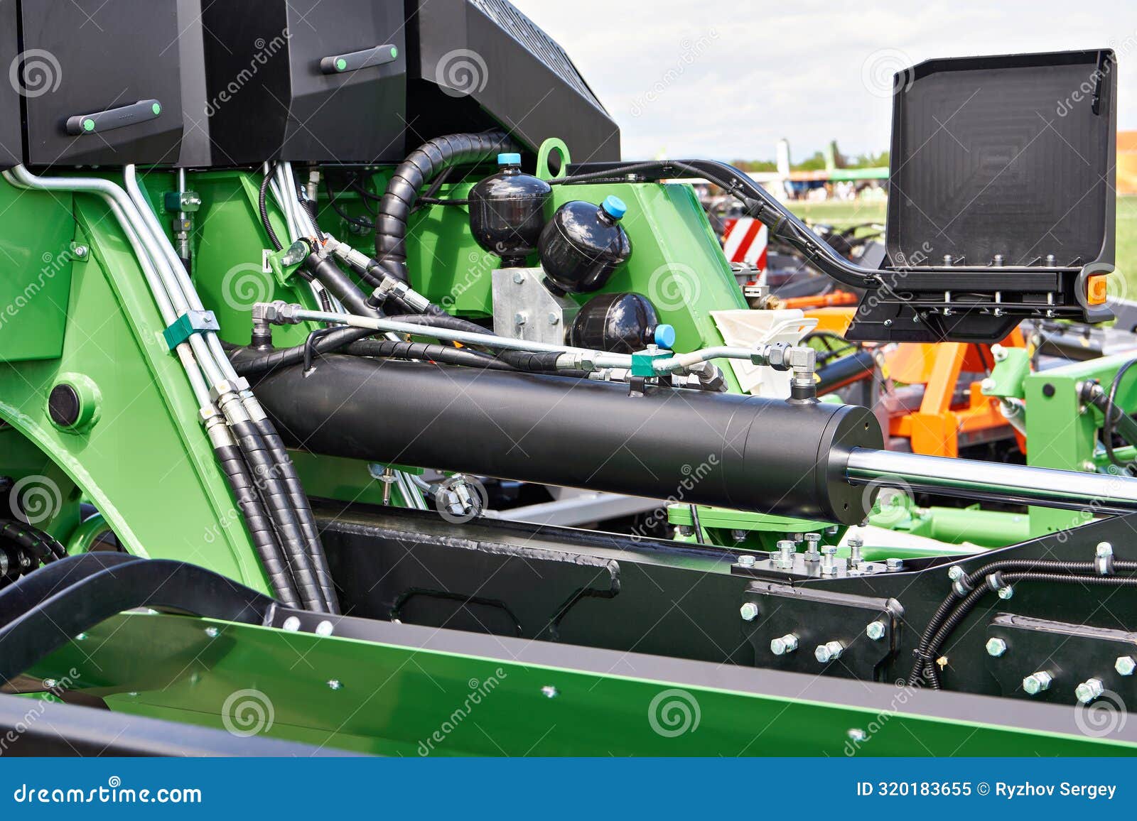 Hoses of hydraulic machine stock image. Image of fitting - 320183655