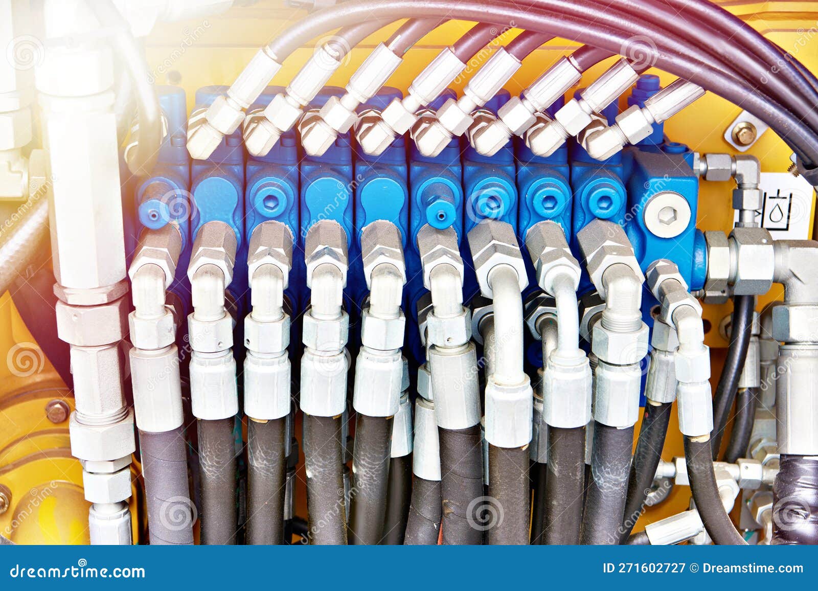 Hoses of hydraulic stock image. Image of industry, hose - 271602727