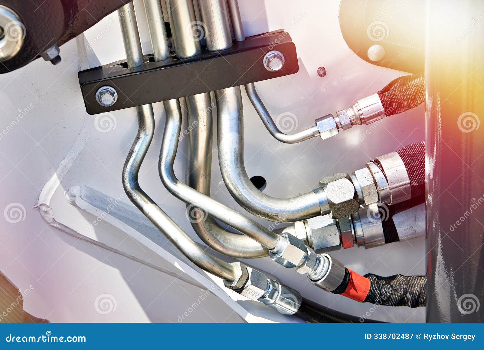 Hoses of Hydraulic Industrial Machine Stock Image - Image of industrial ...