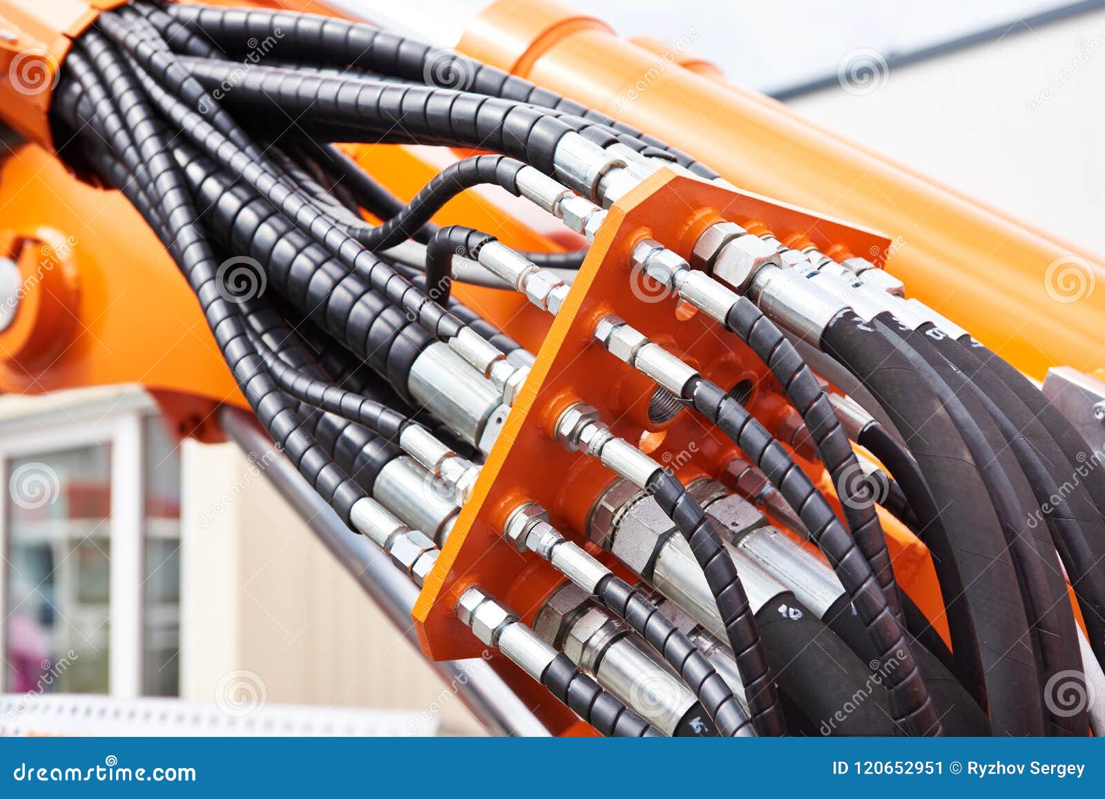 Hydraulic Machine Supporting Into Overbridge Construction Works On Road ...