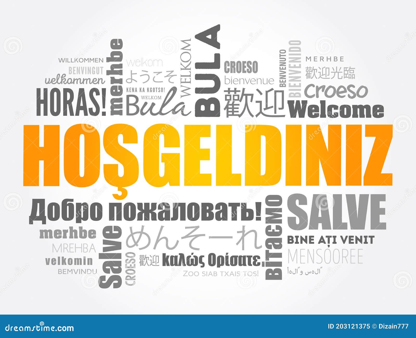 Hosgeldiniz Welcome In Turkish Word Cloud In Different Languages ...