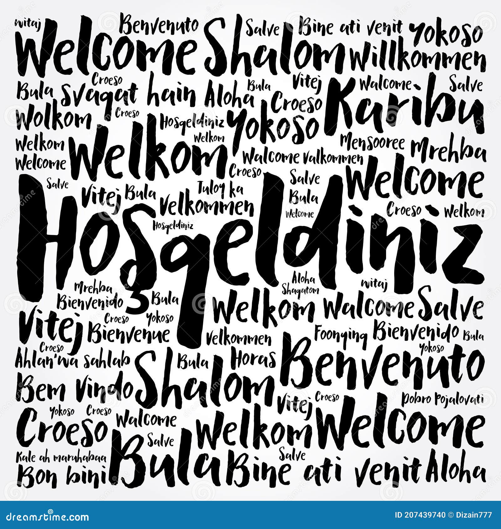 Hosgeldiniz (Welcome in Turkish) Word Cloud in Different Languages ...