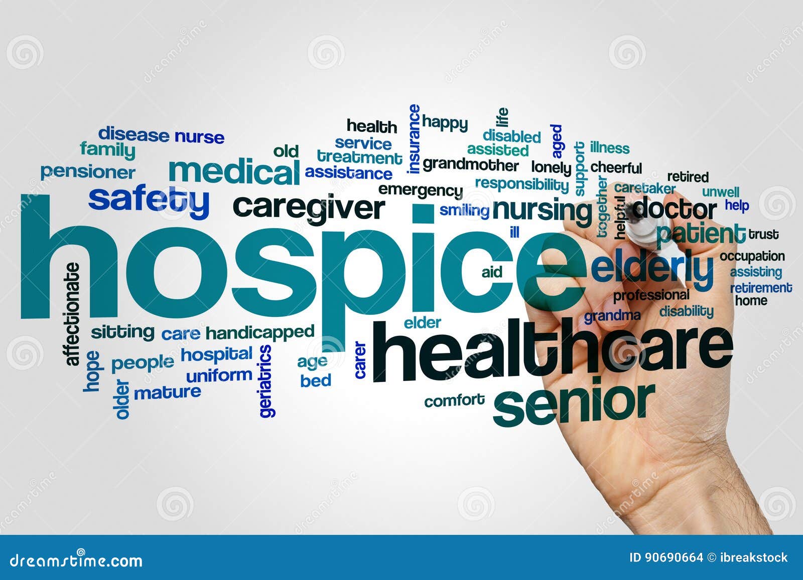 Hospice word cloud stock photo. Image of lonely, disease - 90690664