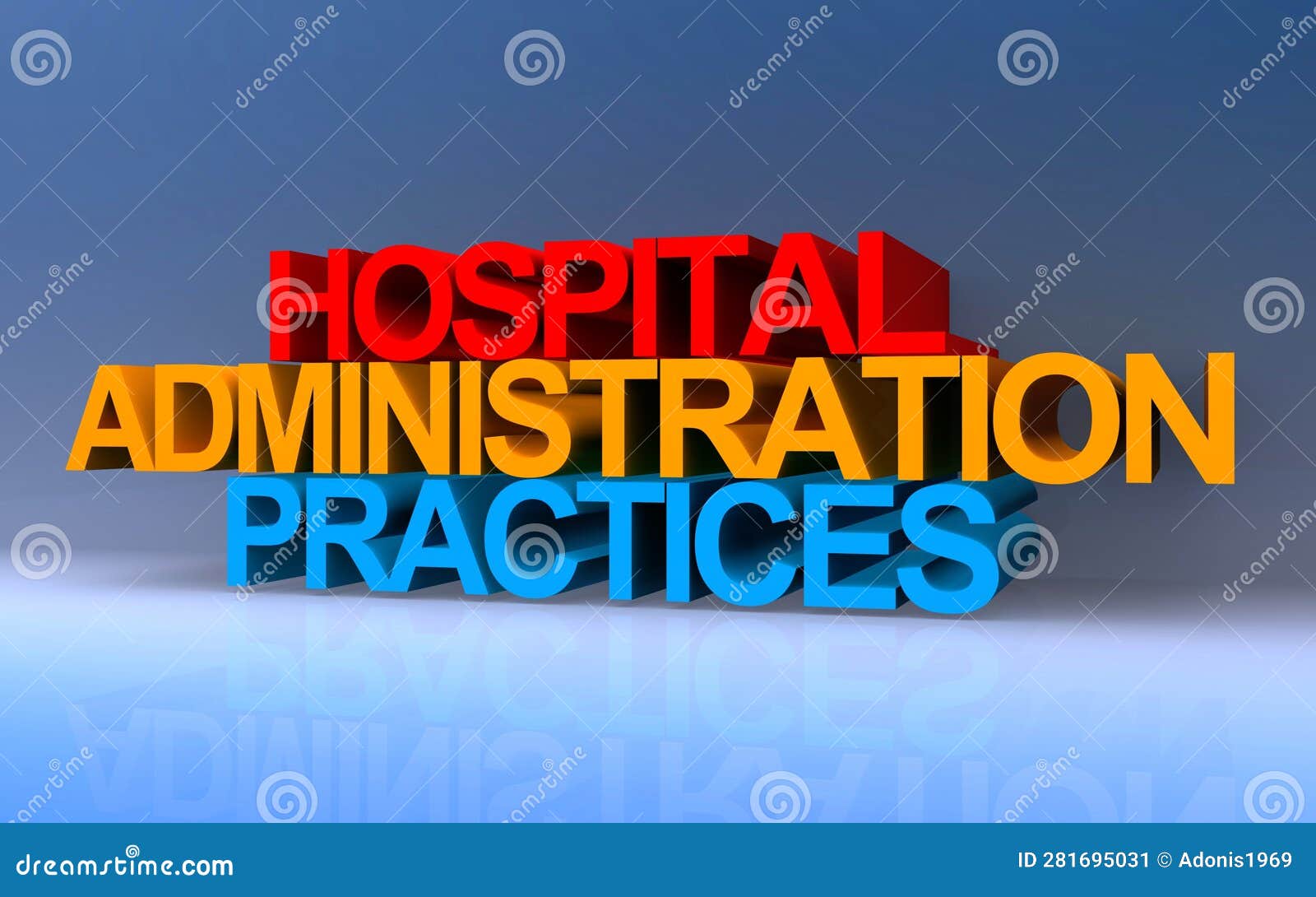 Hospital Administration Practices on Blue Stock Illustration ...