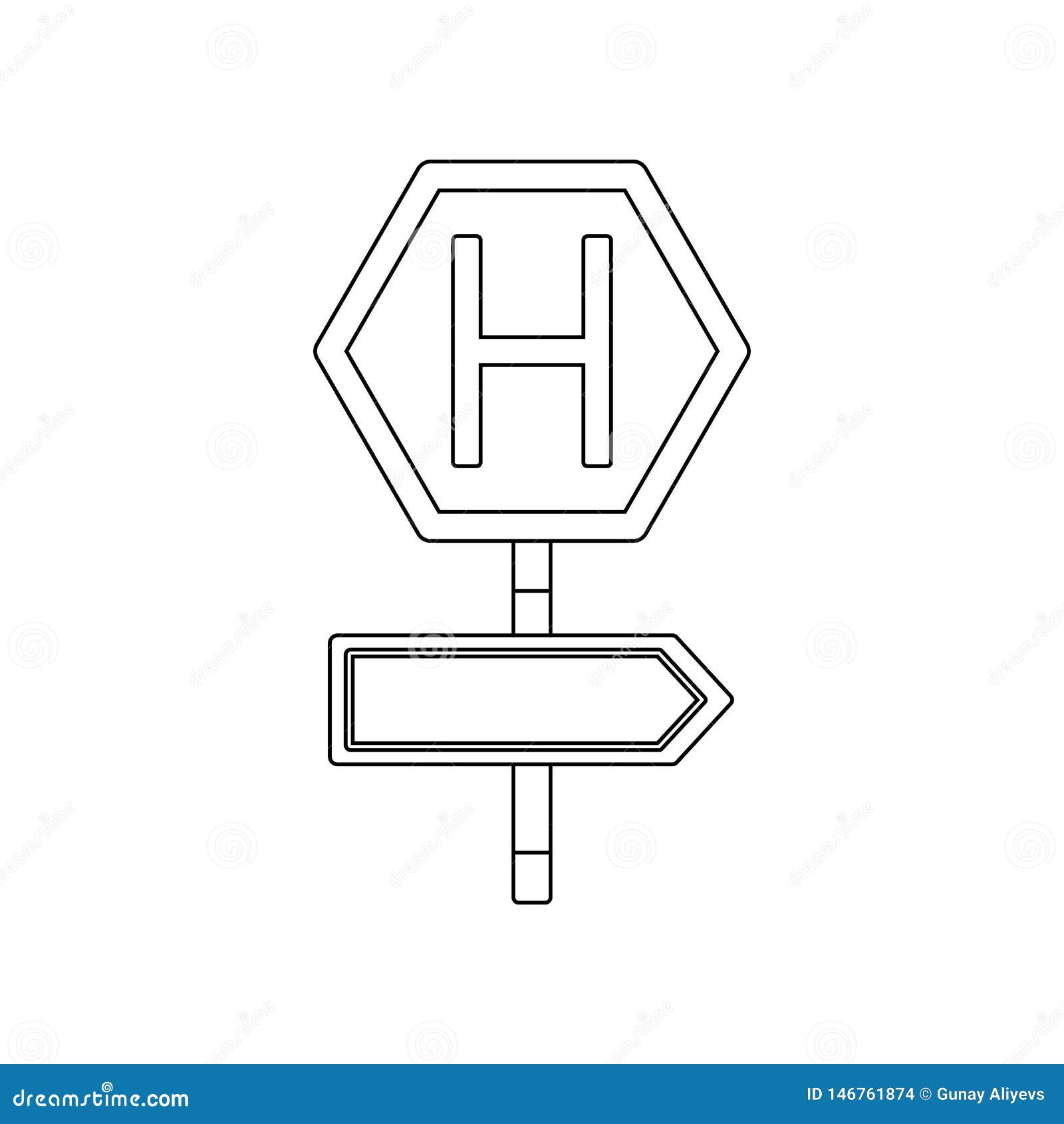 Hospital Ahead Colored Icon. Element Of Road Signs And Junctions Icon ...