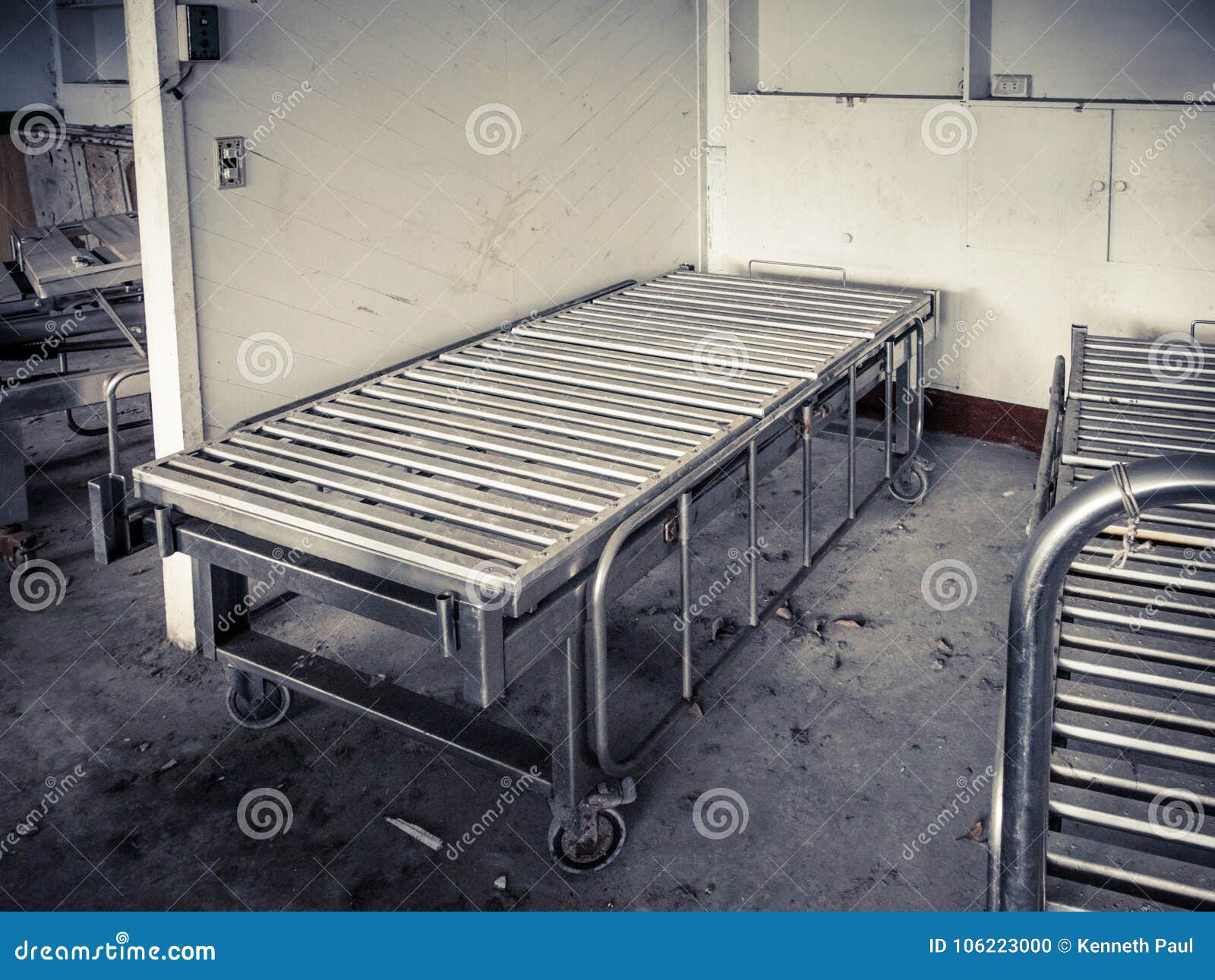 Hospital Bed at Abandoned Asylum Stock Photo - Image of asylum ...