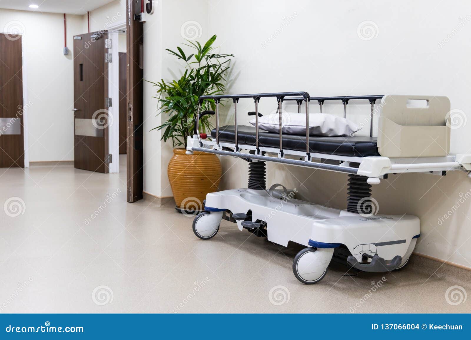 Hospital Bed at Emergency Section Entrance of Hospital Stock Photo ...