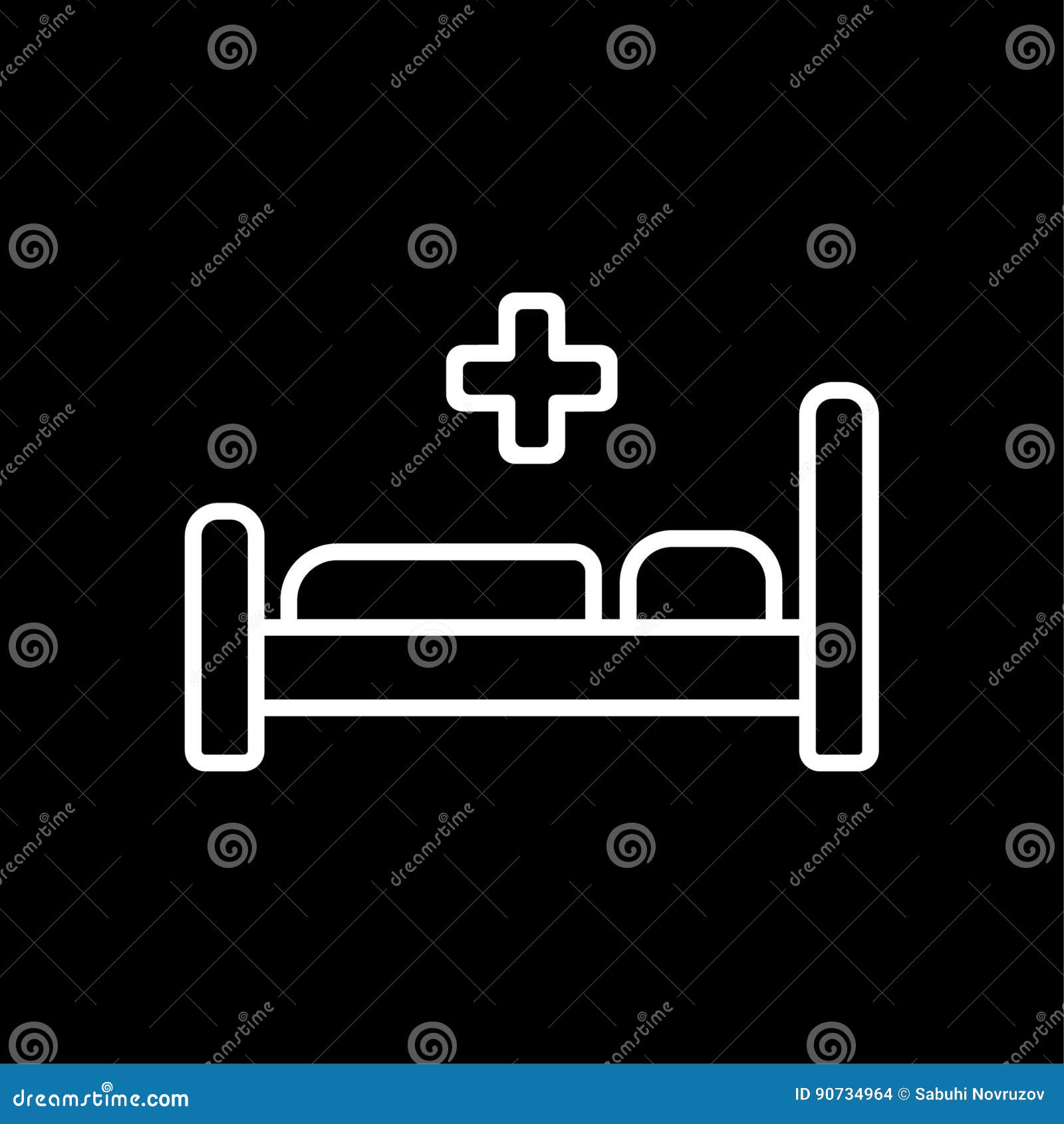 Hospital bed icon. symbol stock vector. Illustration of bedroom - 90734964