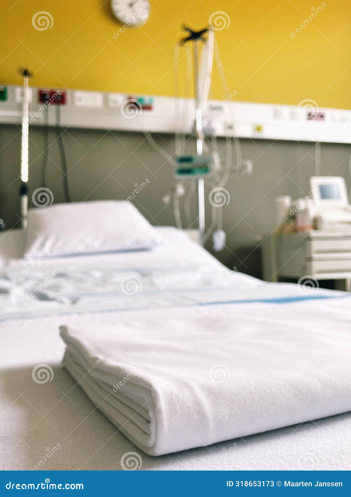Hospital bed linen stock image. Image of linen, washed - 318653173