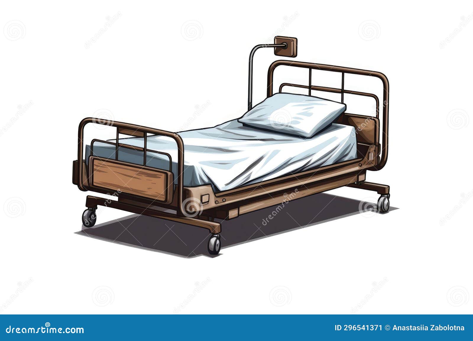 Hospital Bed Sticker on White Background. Generative AI Stock ...
