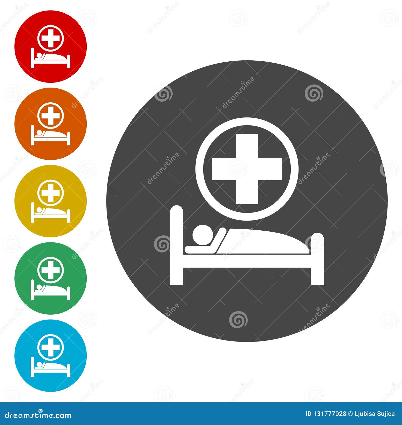 Hospital Bed Vector Icon. Flat Rounded Symbol Stock Vector ...