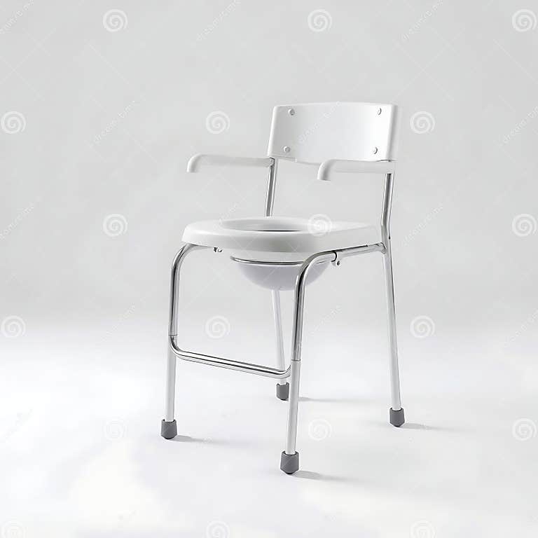 A Hospital Bedside Commode Chair Isolated on a Plain White Surface ...
