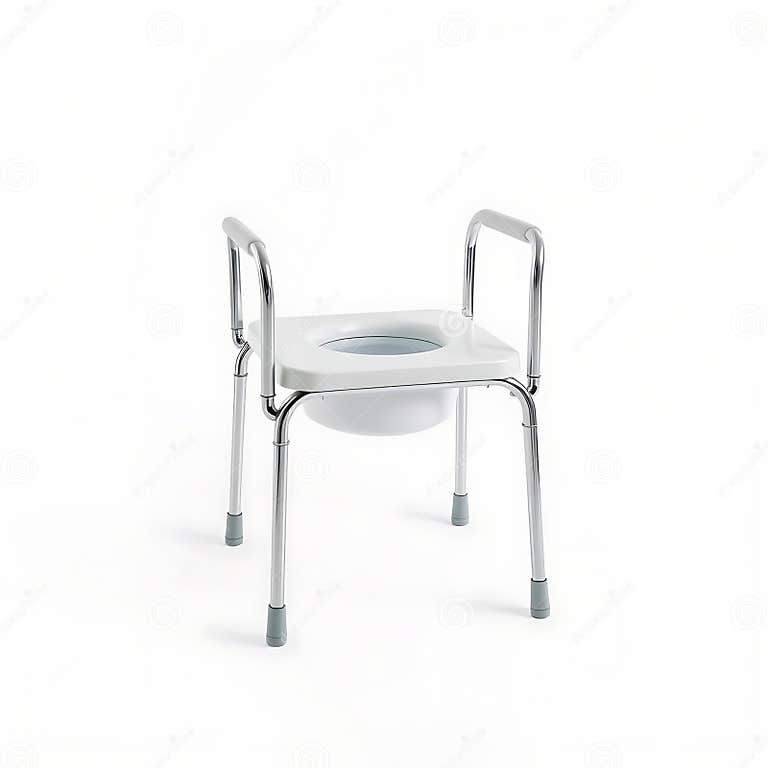 A Hospital Bedside Commode Chair Isolated on a Plain White Surface ...