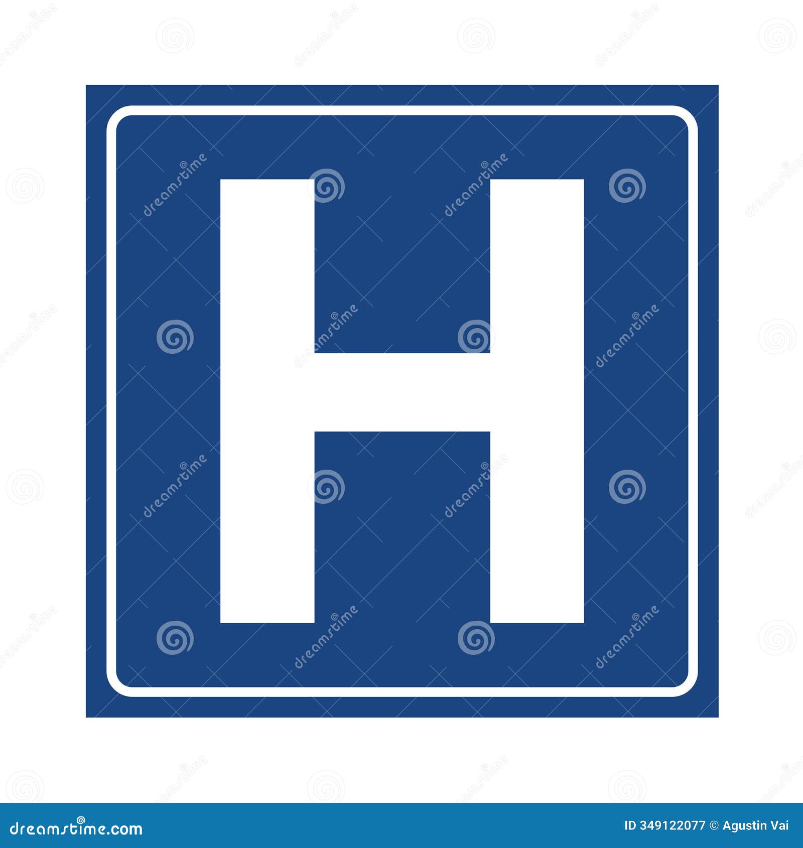 Hospital Blue Sign on a White Background Stock Vector - Illustration of ...