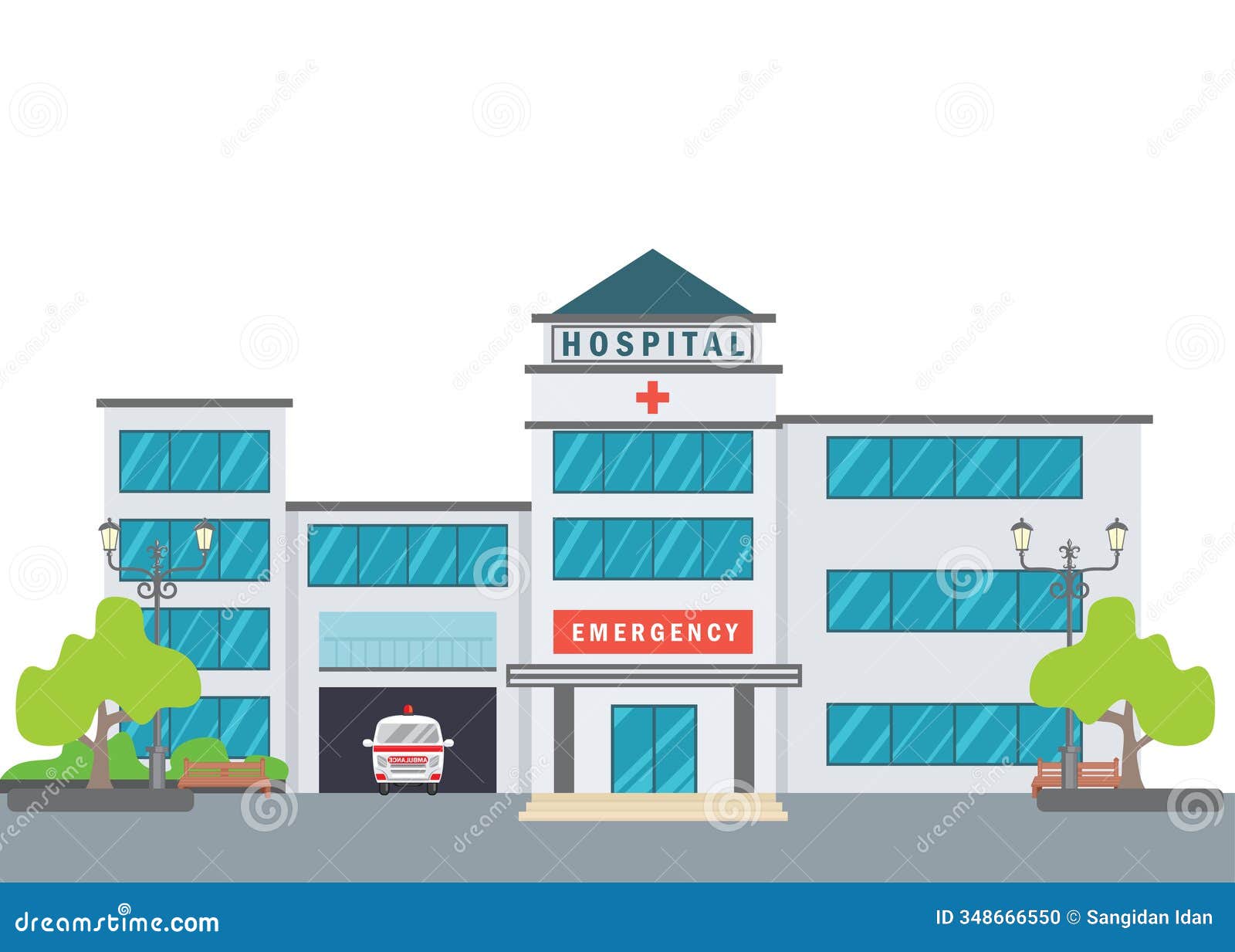 Hospital Building Cartoon Vector Element Design Template Stock Vector ...