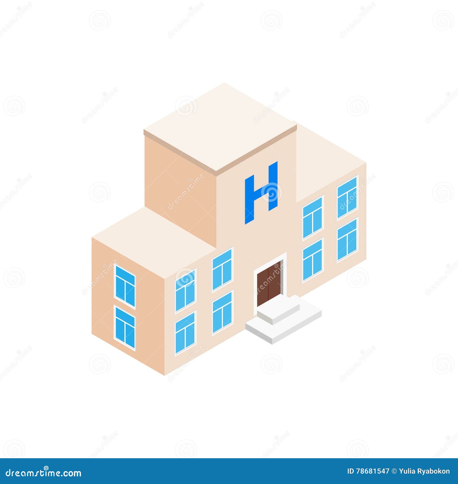Hospital Building Icon, Isometric 3d Style Stock Vector - Illustration ...