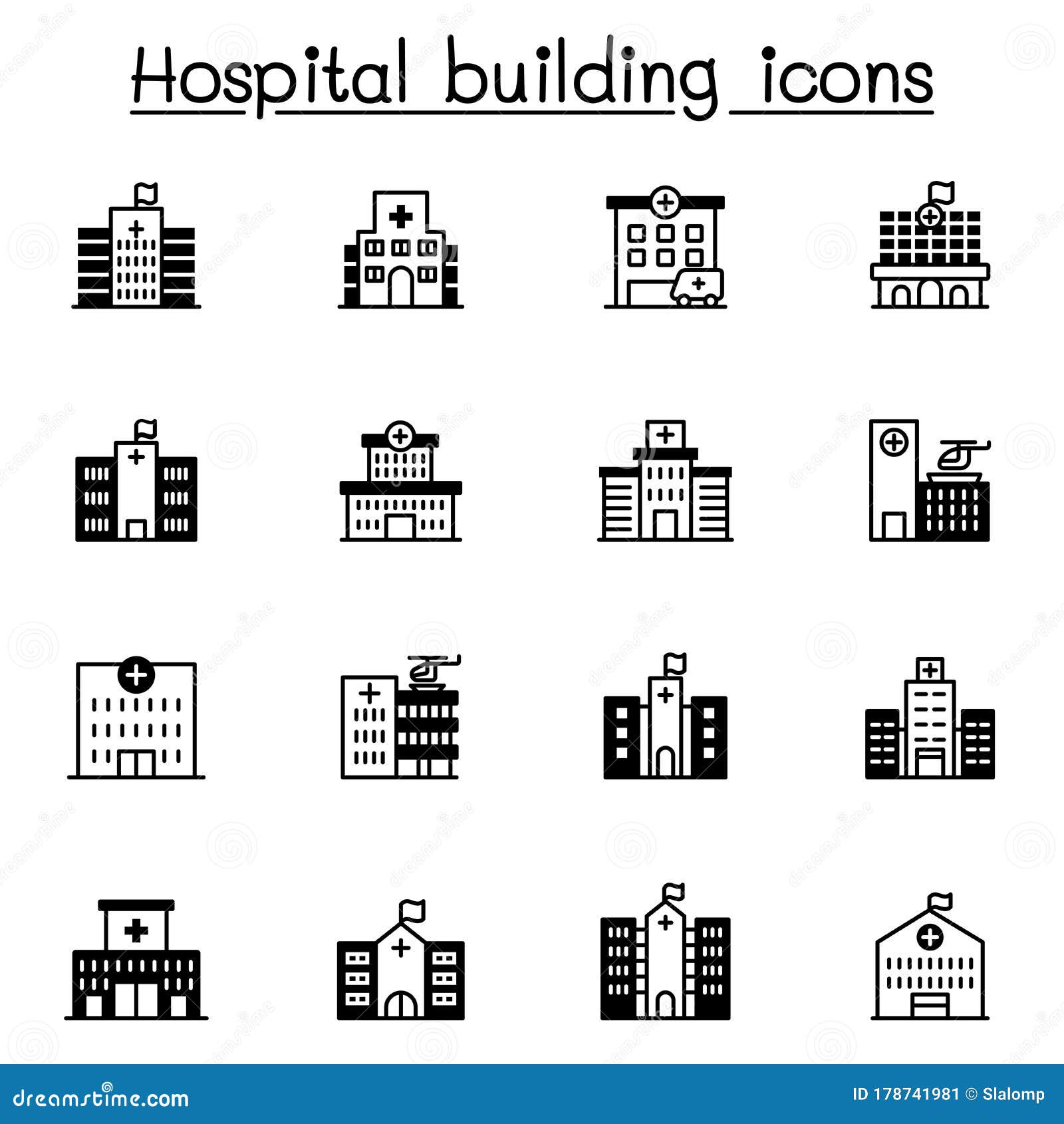 Hospital Building Icon Set Vector Illustration Graphic Design Stock ... Hospital Building Icon Set Vector Illustration Graphic Design Stock ...