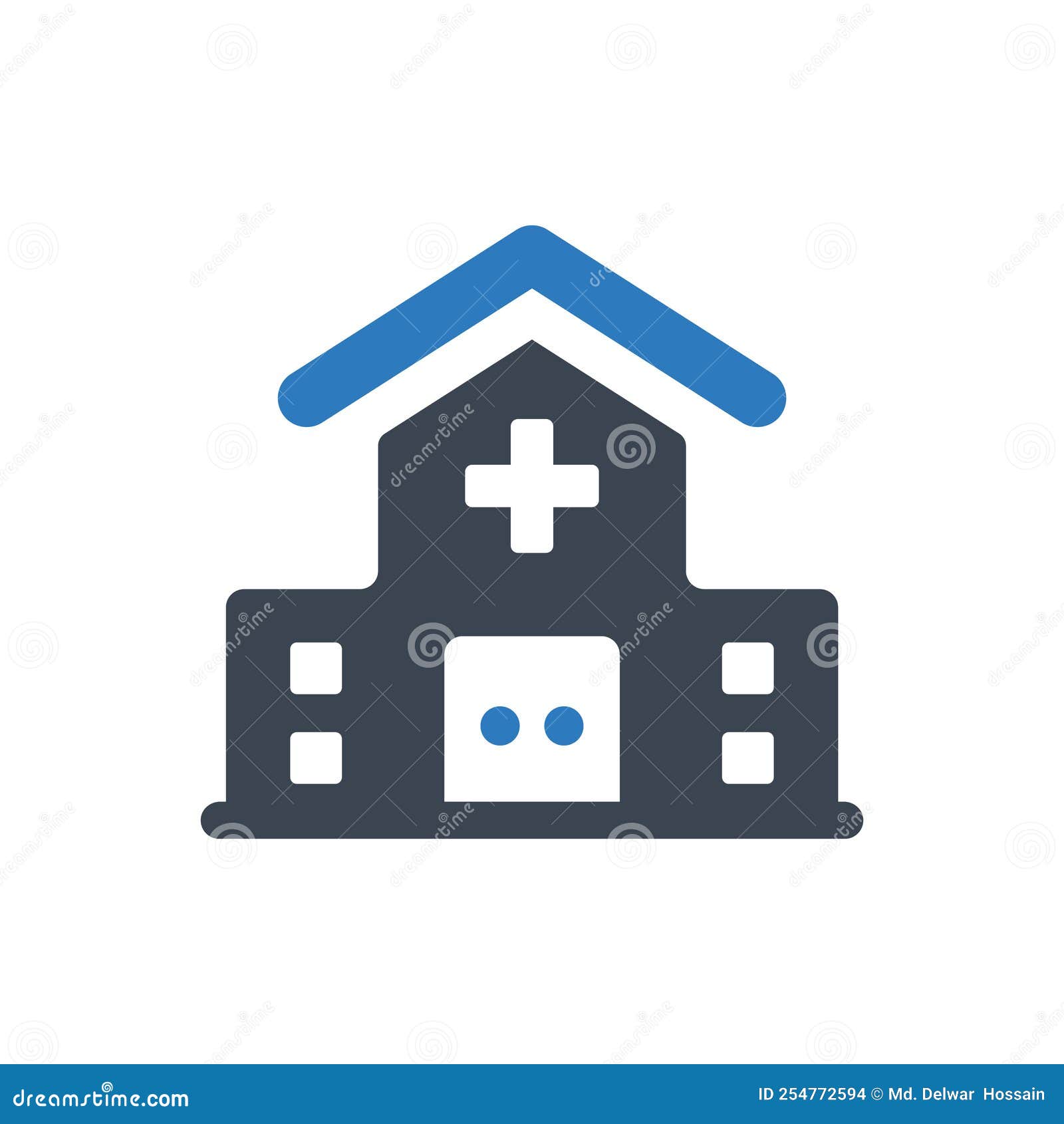 Hospital building icon stock vector. Illustration of clinic - 254772594