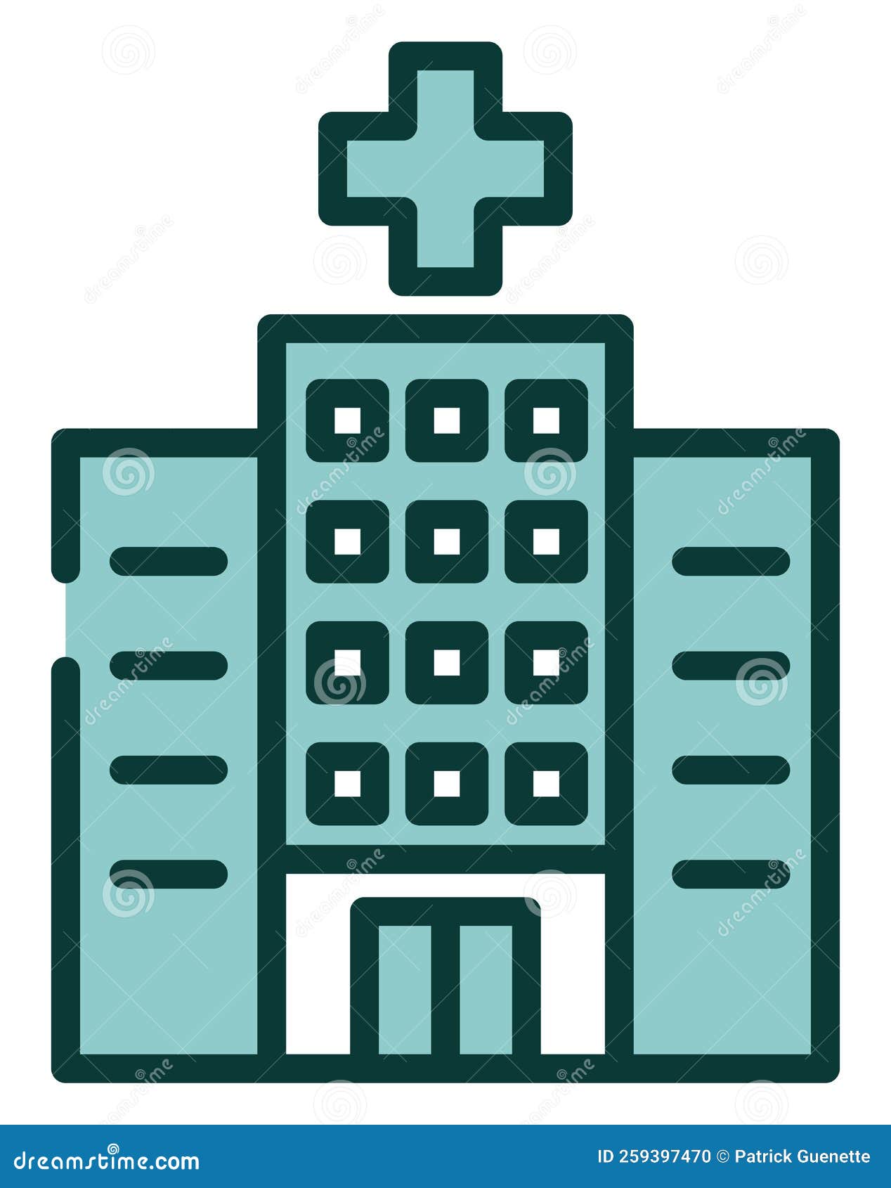 Hospital building, icon stock vector. Illustration of emergency - 259397470