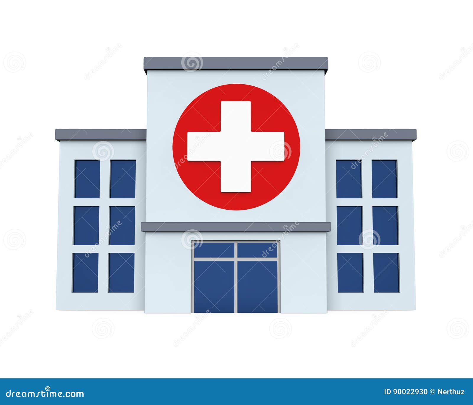 Hospital Building Icon In Comic Style. Infirmary Vector Cartoon ...